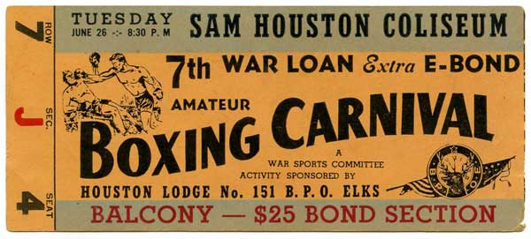 BoxingTickets.com | Collectible Boxing Tickets - Amateur - 1945 Sam ...